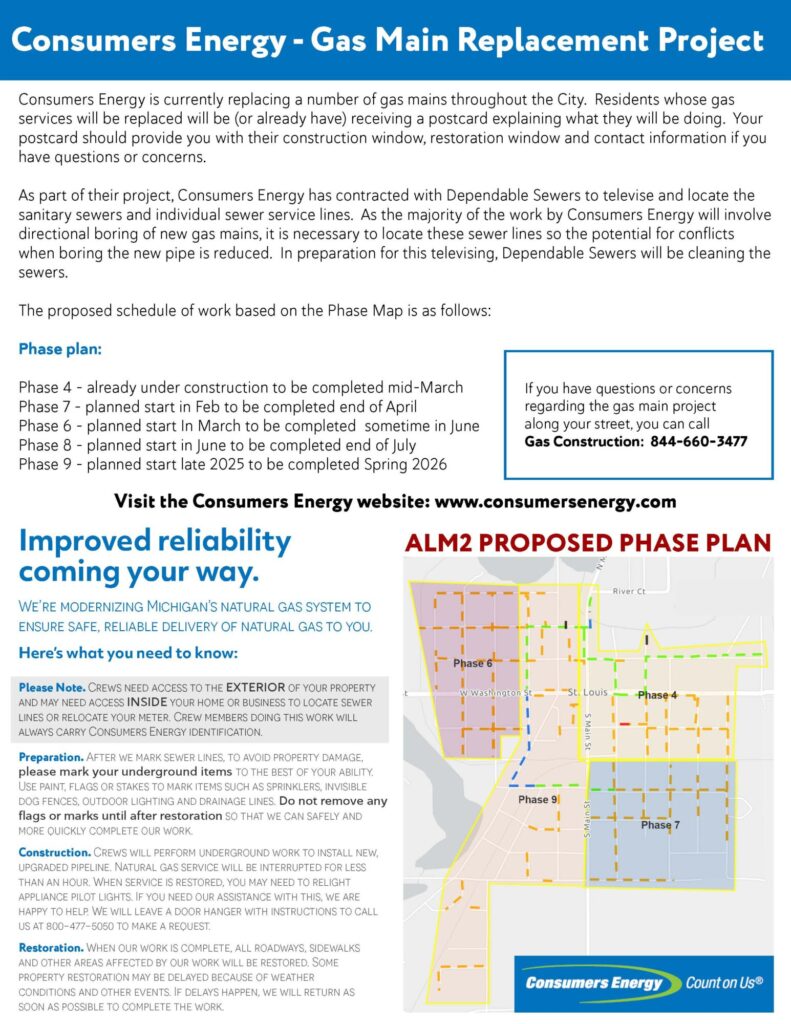 Consumers Energy Gas Main Replacement Project - St Louis MI
